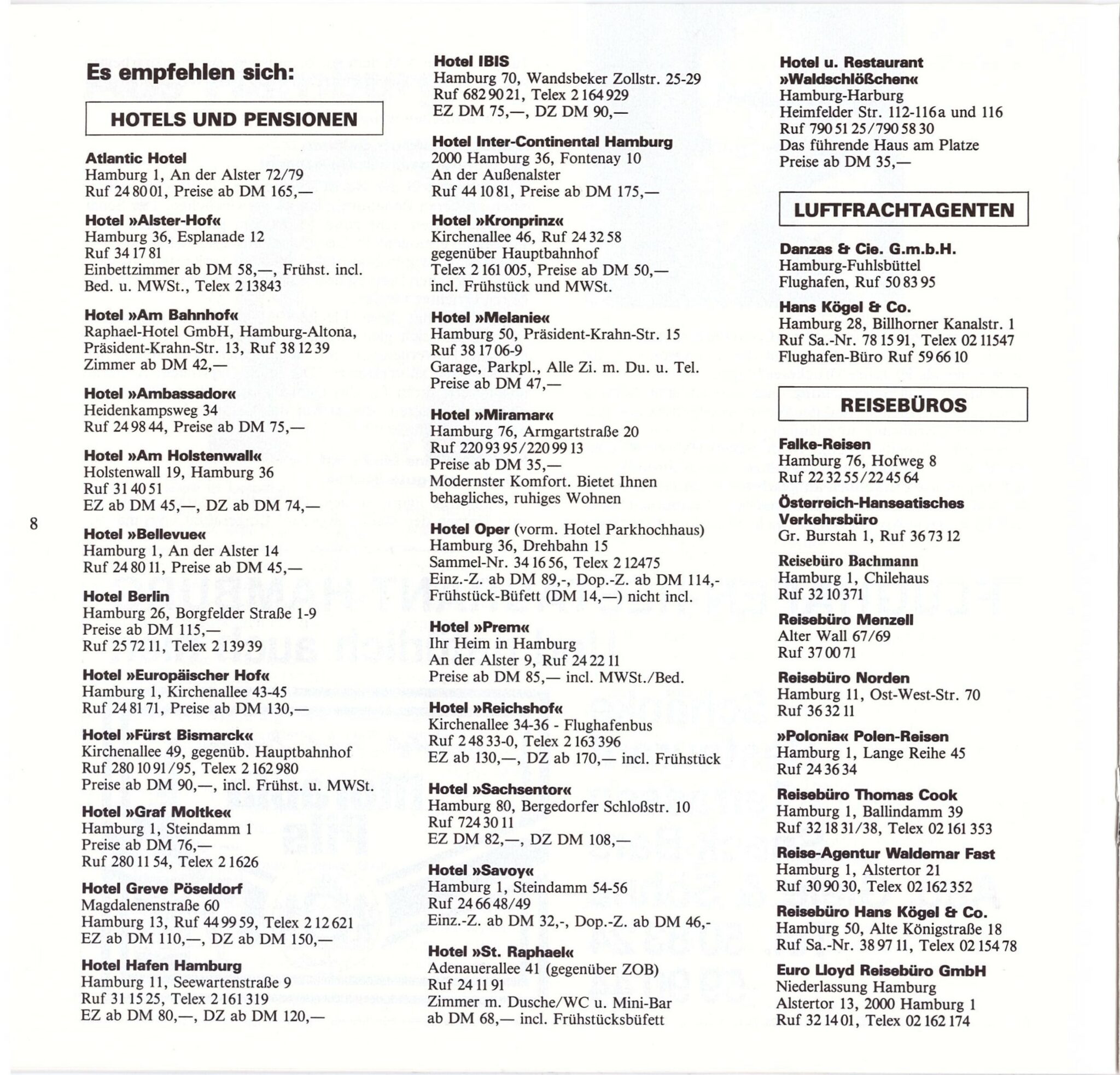 Flugplan Hamburg Airport 09/10 1982 - eddh-airport