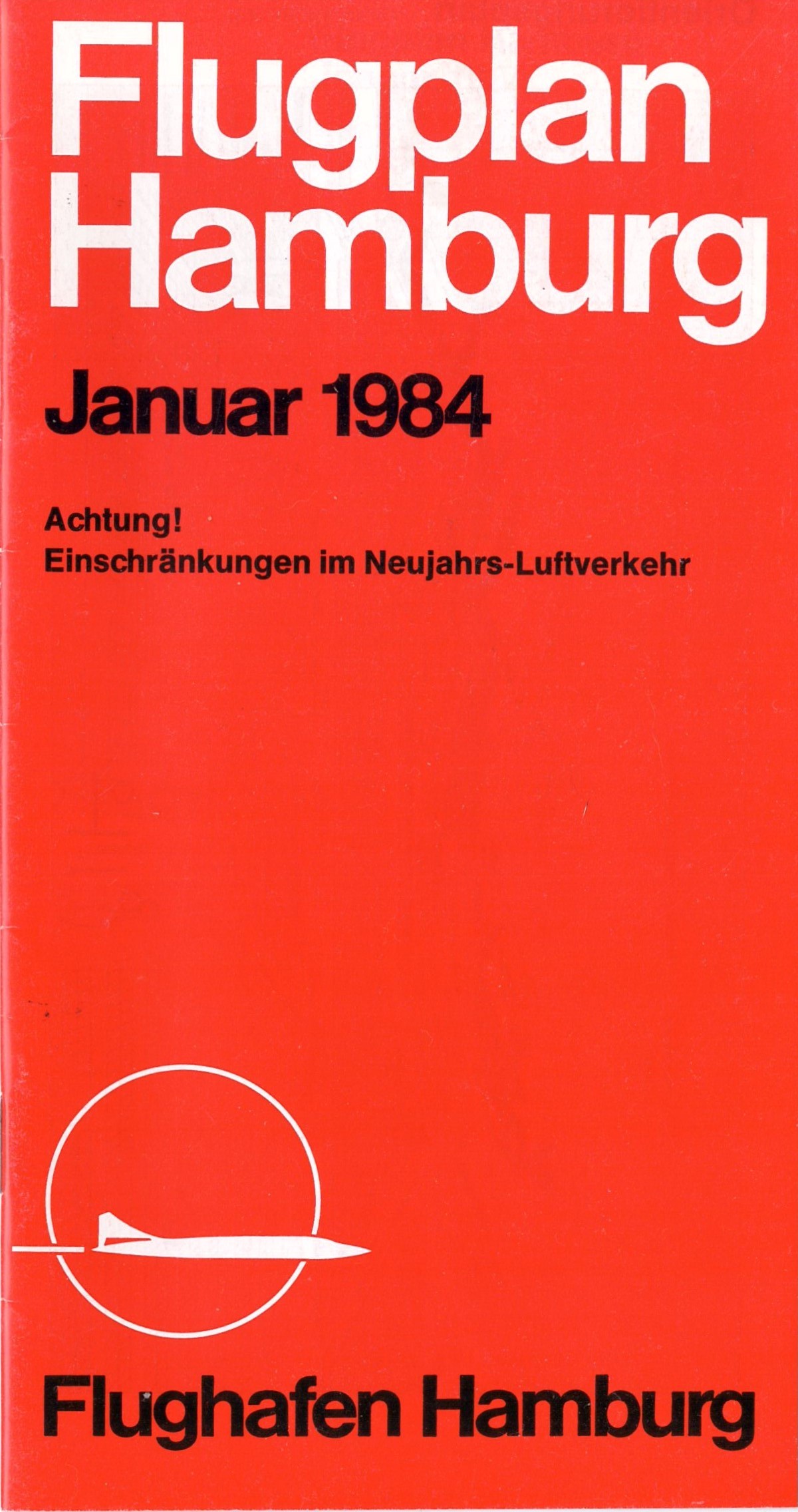 Flugplan Hamburg Airport 01/1984 - eddh-airport